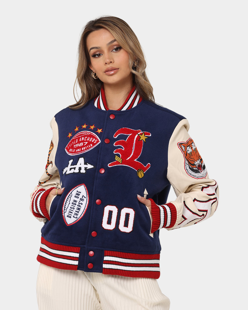 Lifted Anchors "Champion" Letterman Jacket Blue/Red | Culture Kings US