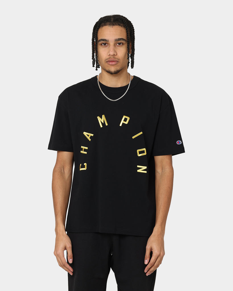 Champion Heritage Arch Logo T-Shirt Black/Gold | Culture Kings US