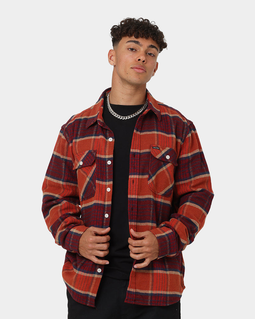 Brixton Bowery Flannel Jacket Mahogany Plaid | Culture Kings US