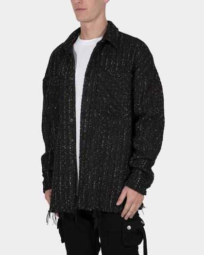 Mnml Loose Woven Flannel Shirt Black Culture Kings Us