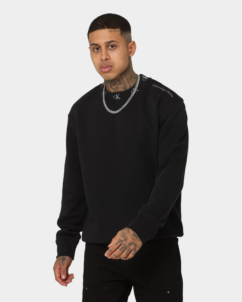 Calvin Klein Logo Jacquard Crewneck Ck Black | Culture Kings US