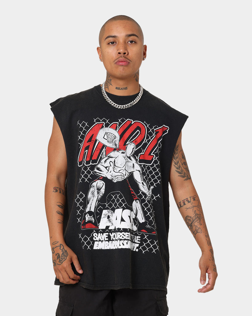 AND1 Pass Muscle T-Shirt Washed Black | Culture Kings US