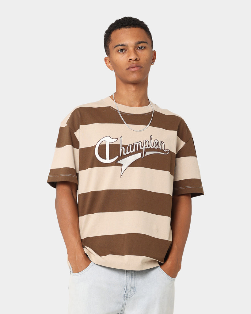 Champion Heritage Cursive Logo T-Shirt Stripe 7v1 | Culture Kings US