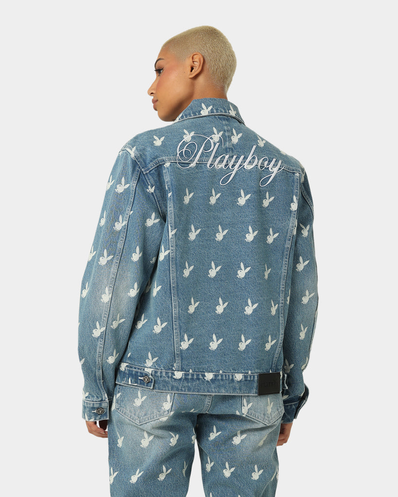 Playboy By CK Players Denim Jacket Vintage Blue | Culture Kings US