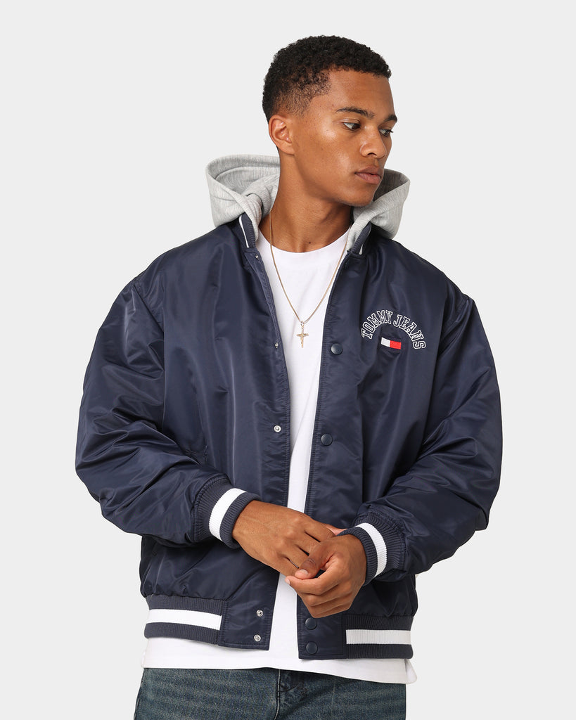 Tommy Jeans TJM Graphic Satin Bomber Jacket Twilight Navy | Culture ...