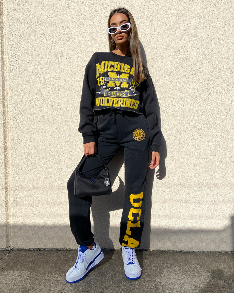 UCLA Stamp Logo Track Pant Washed Black | Culture Kings US