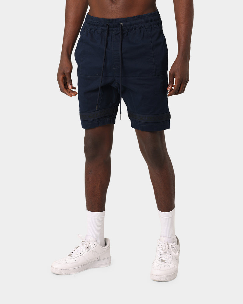Last Kings Double Cross Over Shorts Navy | Culture Kings US