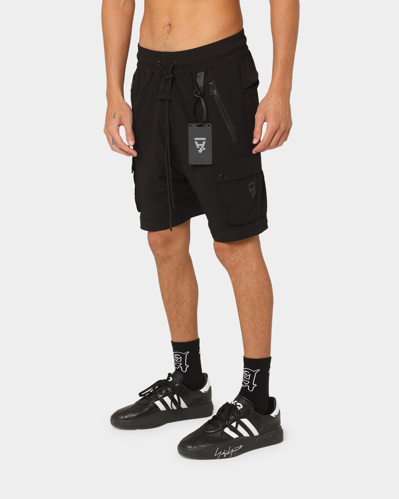 The Anti Order Reflective Man Made Cargo Shorts Black/Silver | Culture ...