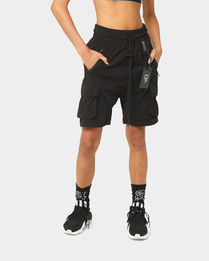 The Anti Order Reflective Man Made Cargo Shorts Black/Silver | Culture ...