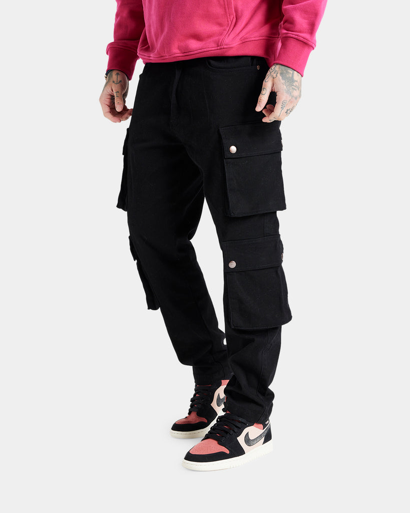 Sik Silk Loose Fit Cargo Pants Black | Culture Kings US
