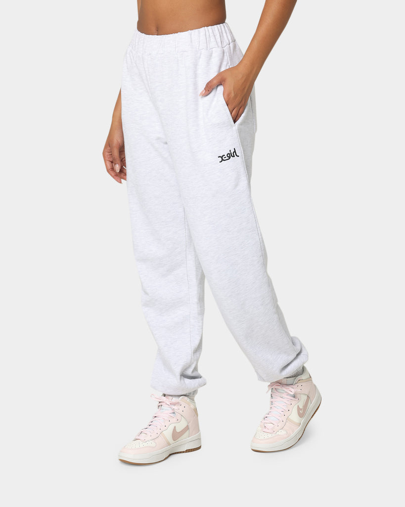 X-Girl Women's Mills Logo Track Pants Snow Marle | Culture Kings US