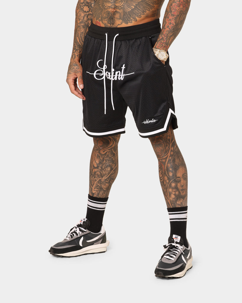 Saint Morta Saviour Mesh Basketball Shorts Black/White | Culture Kings US