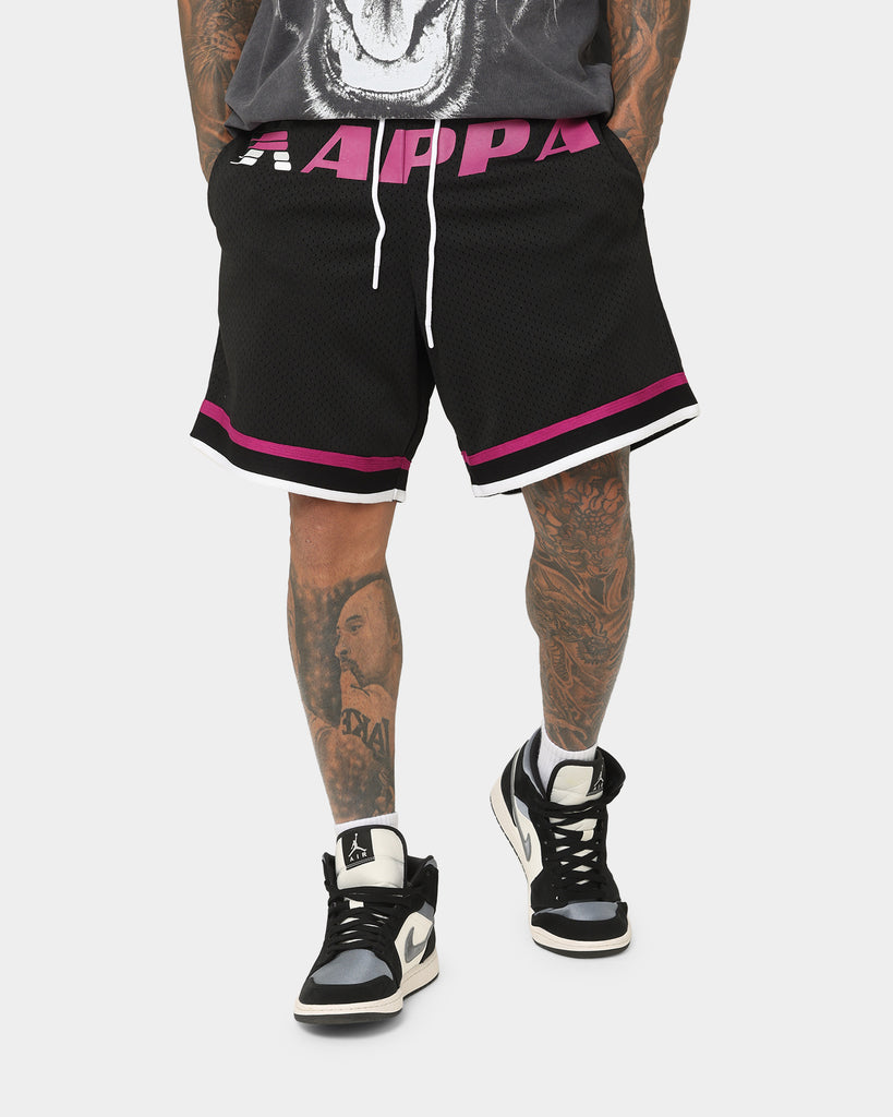 Kappa Authentic Hubert Shorts Black Onyx/Bright Pink | Culture Kings US