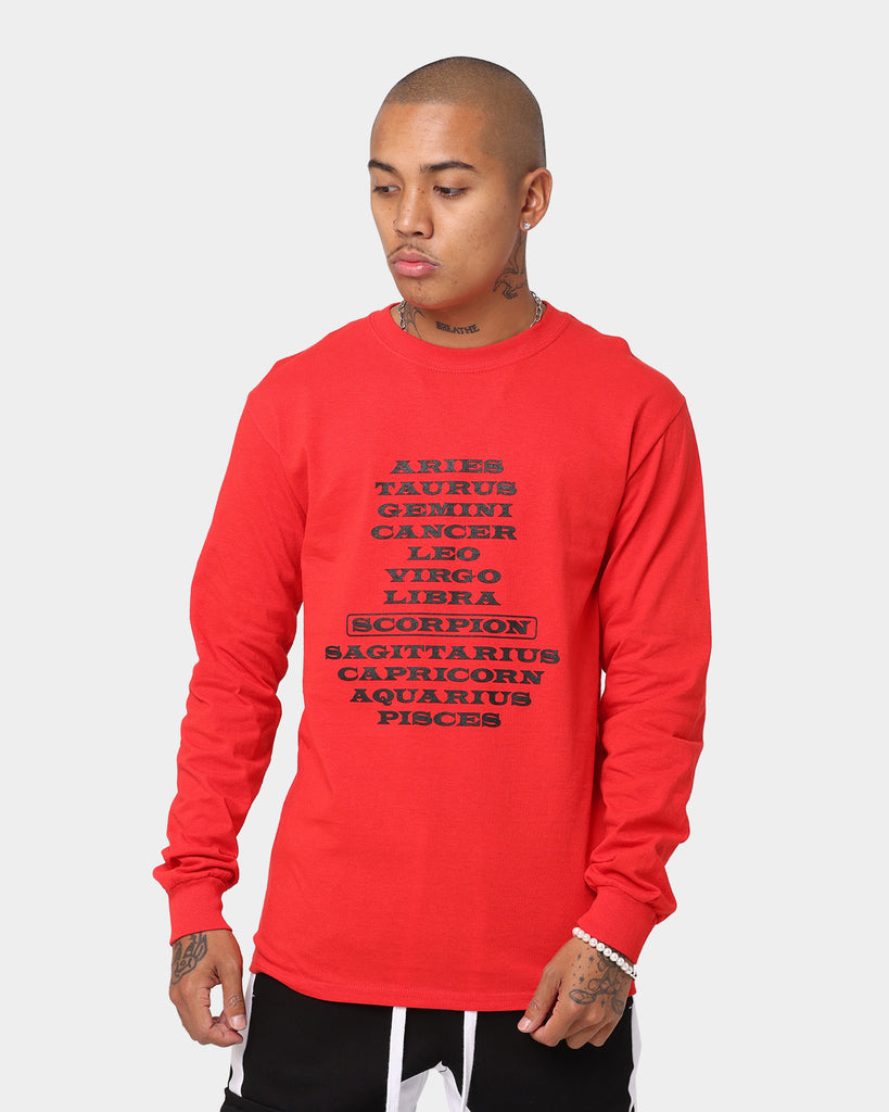 Drake Scorpion Merch Astrology LS Tee Red | Culture Kings US