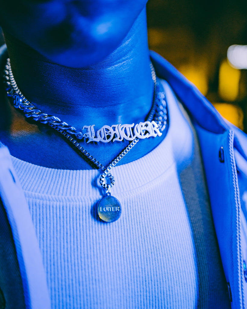 Loiter X Loiter Chain Necklace Silver/Black/White | Culture Kings US