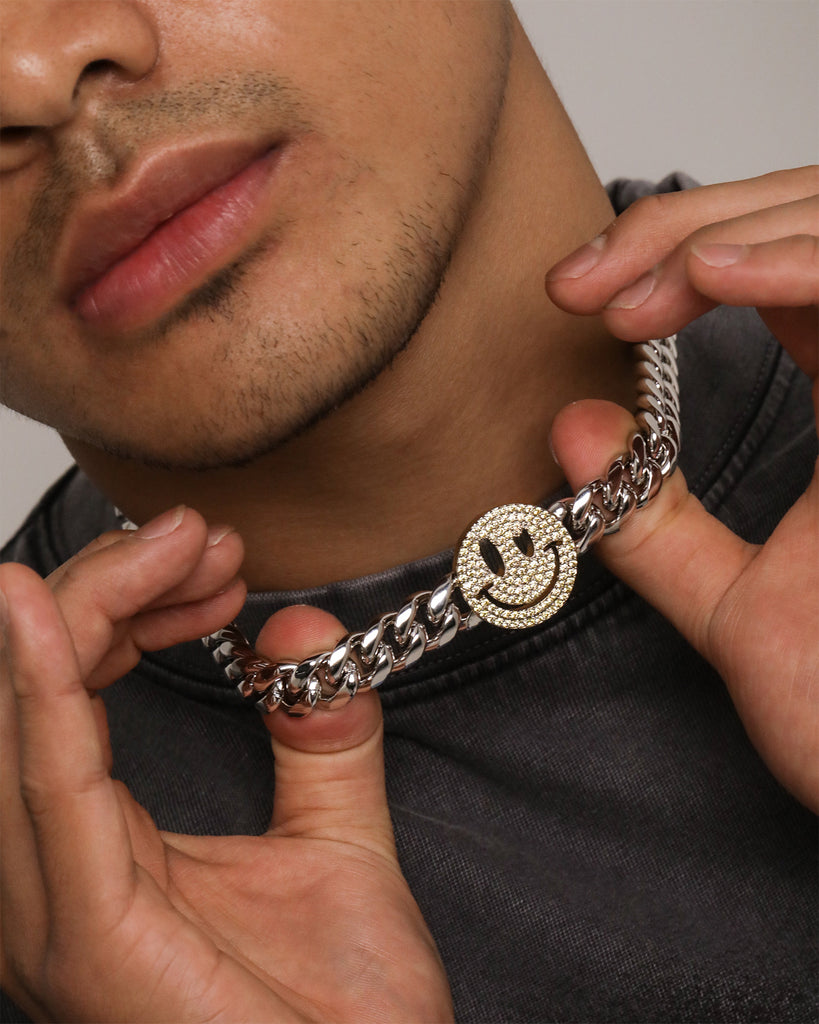 Loiter Don't Smile Chain Silver/Iced Yellow | Culture Kings US