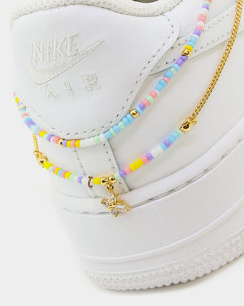 Raising Heel Women's Butterfly Beaded Shoe Chain Iced Gold | Culture ...