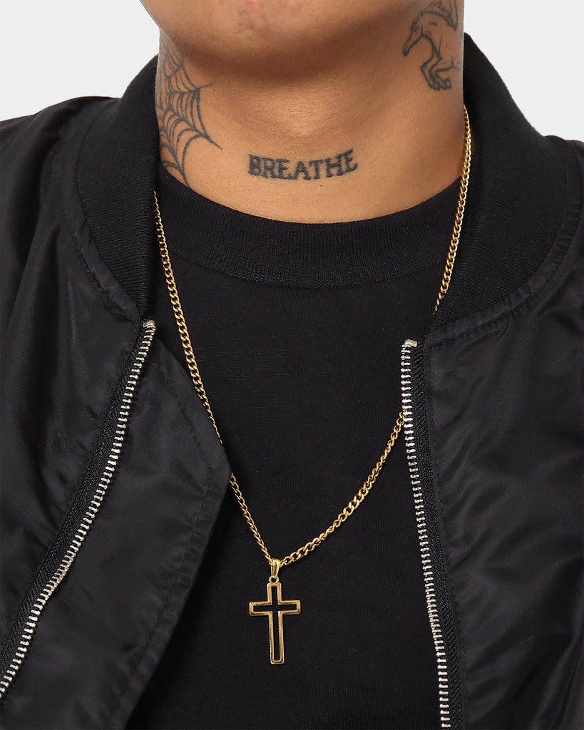 NXS Hollow Cross Chain Gold | Culture Kings US