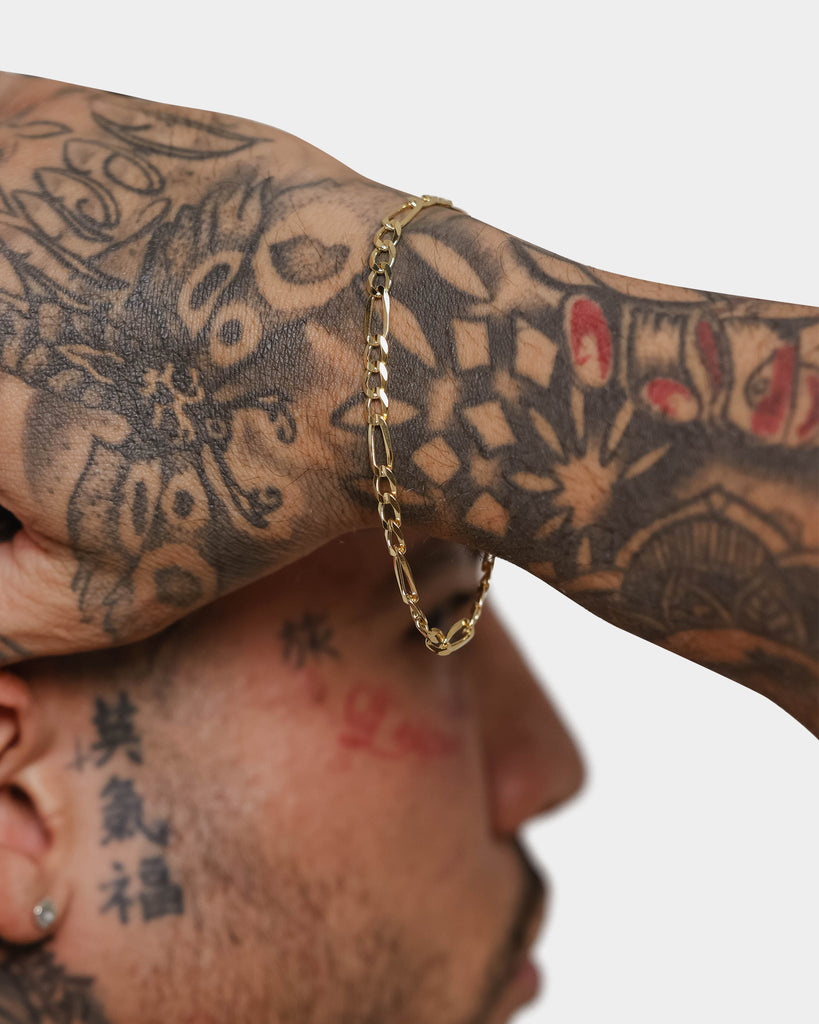 House Of Auric 4.8mm Figaro Bracelet 18k Gold Vermeil | Culture Kings US