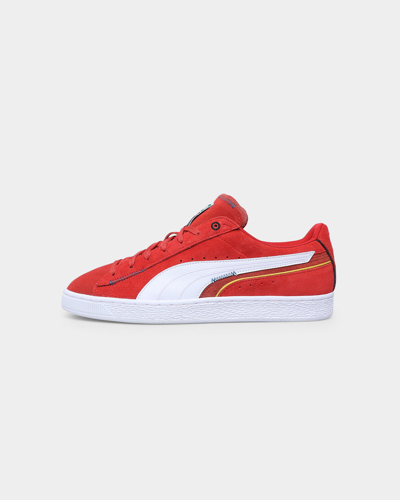 Puma Suede Displaced High Risk Red/Puma White | Culture Kings US