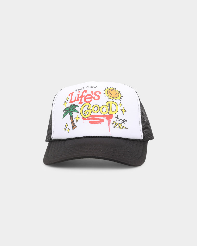 Goat Crew Life's Good Trucker Snapback White/Black | Culture Kings US